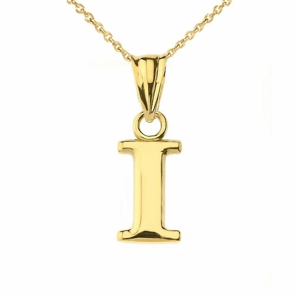 Element Shine | Jewelry | 4k Solid Gold Small Mini Initial Letter I ...